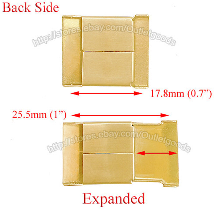 16mm 18mm 20mm & 22mm IP Gold Plated Watch Band Bracelet Clasp Spring ...