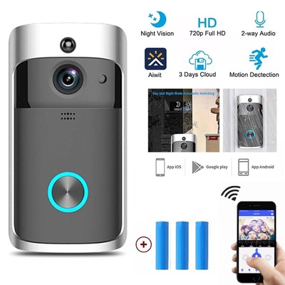 Smart Wireless WiFi Video Doorbell Security Camera Door Bell Ring ...