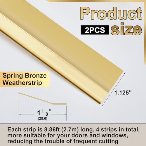 Spring-Loaded Bronze Weatherstripping, Metal Seal for Doors or Windows ...