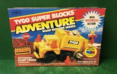 1989 TYCO SUPER BLOCKS ADVENTURE;ROAD BUILDERS SERIES: MOTORIZED DUMP ...