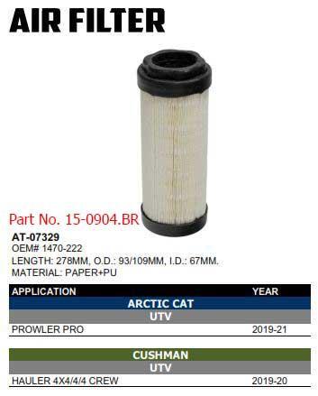 AIR FILTER [OE TYPE] ARCTIC CAT, BRONCO AT-07329, 1470-222 | eBay