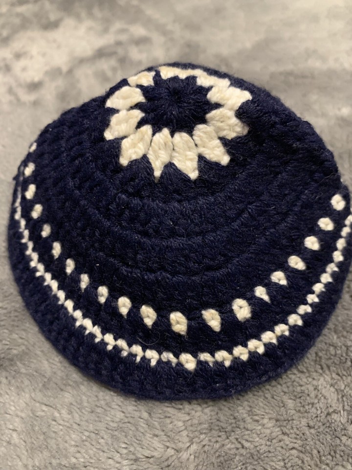 Black and ivory hand crocheted kippah yarmulke handmade in Israel | eBay