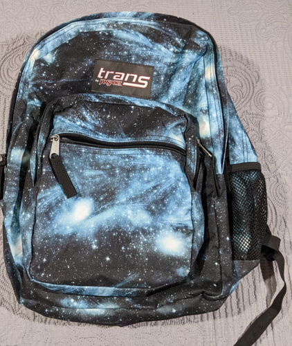 Trans Backpack By JanSport Blue Cosmic Galaxy Space Print Laptop Sleeve ...
