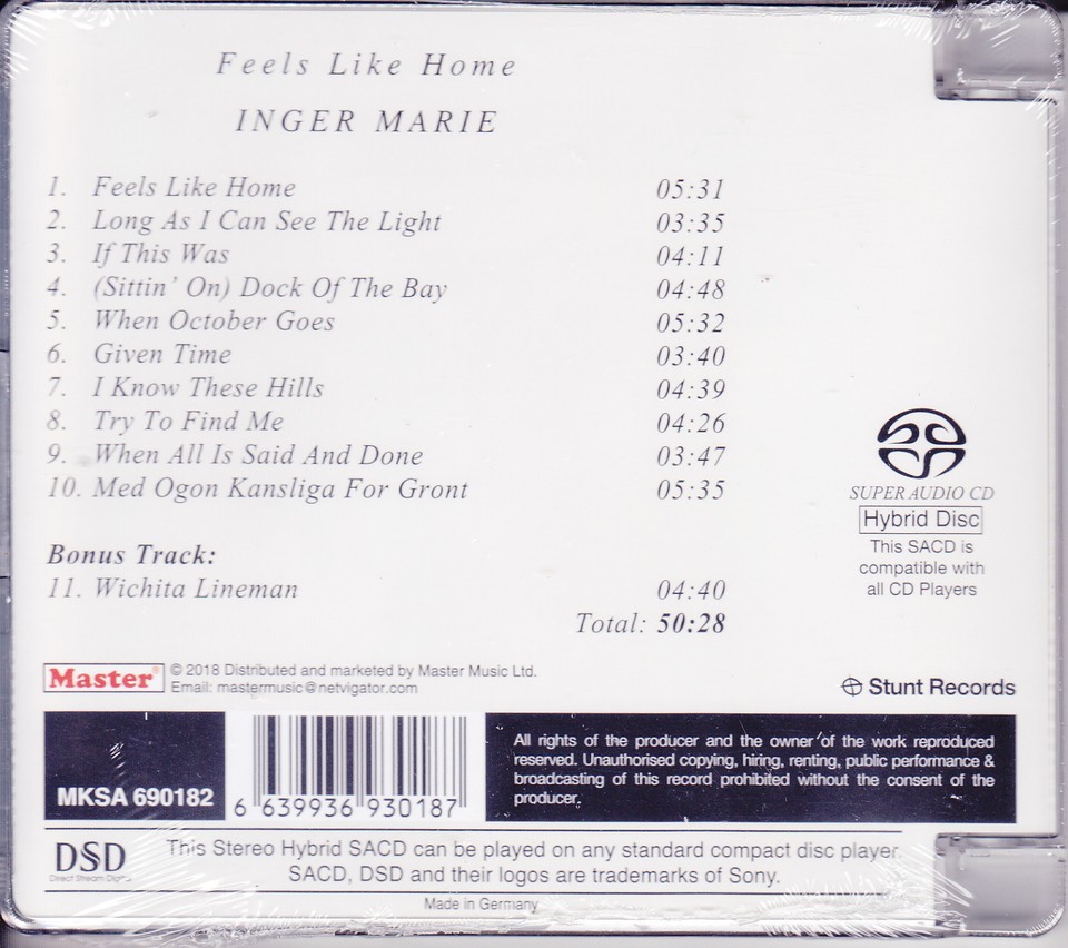 "Inger Marie Gundersen Feels Like Home" Audiophile Vocal Hybrid SACD ...