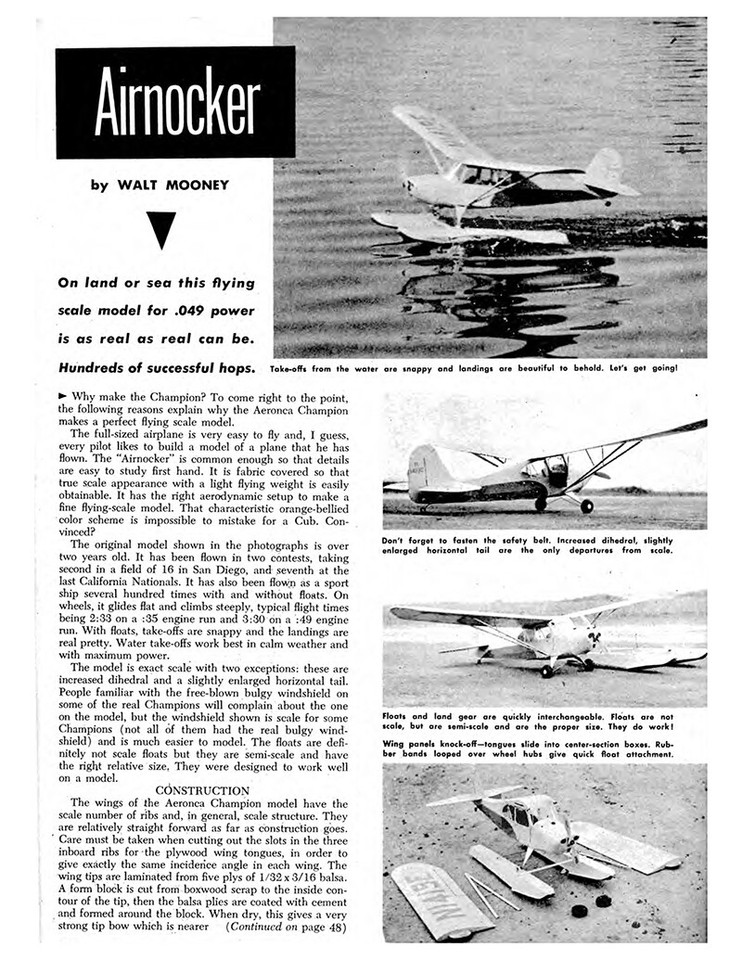 Model Airplane Plans (FF): Aeronca Champ 'Airnocker' 47" Scale ...