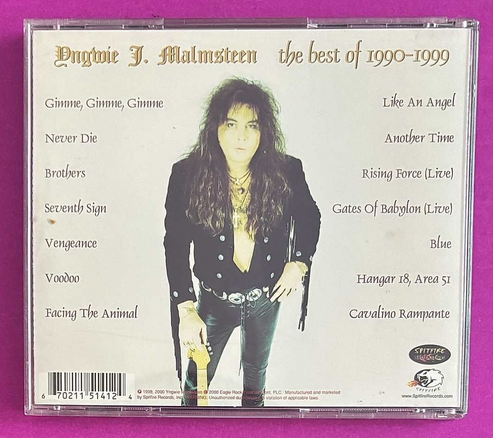 Yngwie Malmsteen - Best of Yngwie Malmsteen: 1990-1999 (CD, 1999 ...