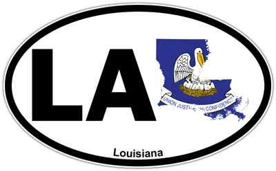 Louisiana US State Map USA America Oval Car Bumper Window Sticker Decal ...