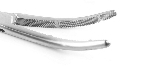 1 Heaney Ballentine Hysterectomy Forceps Curved 8.1/4" Double Tooth Tip ...