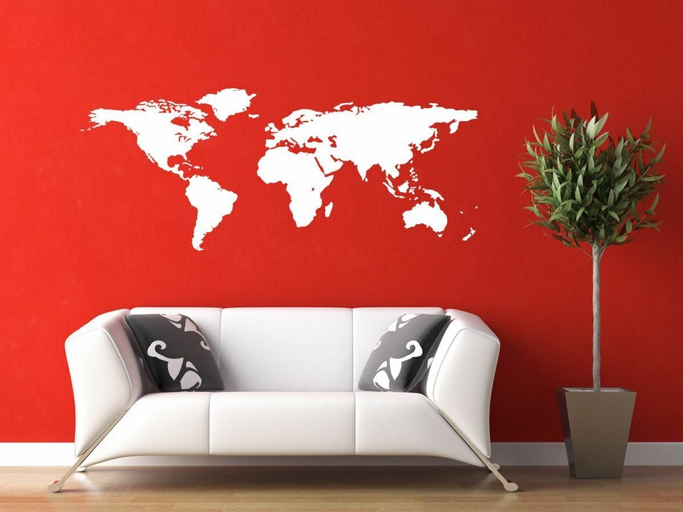 Stickerbrand World Map Vinyl Wall Decal Sticker #131 Multiple Size Map ...