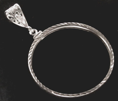 Coin Bezel 38mm Morgan, Peace, Ike Dollar Diamond Cut Sterling Silver ...