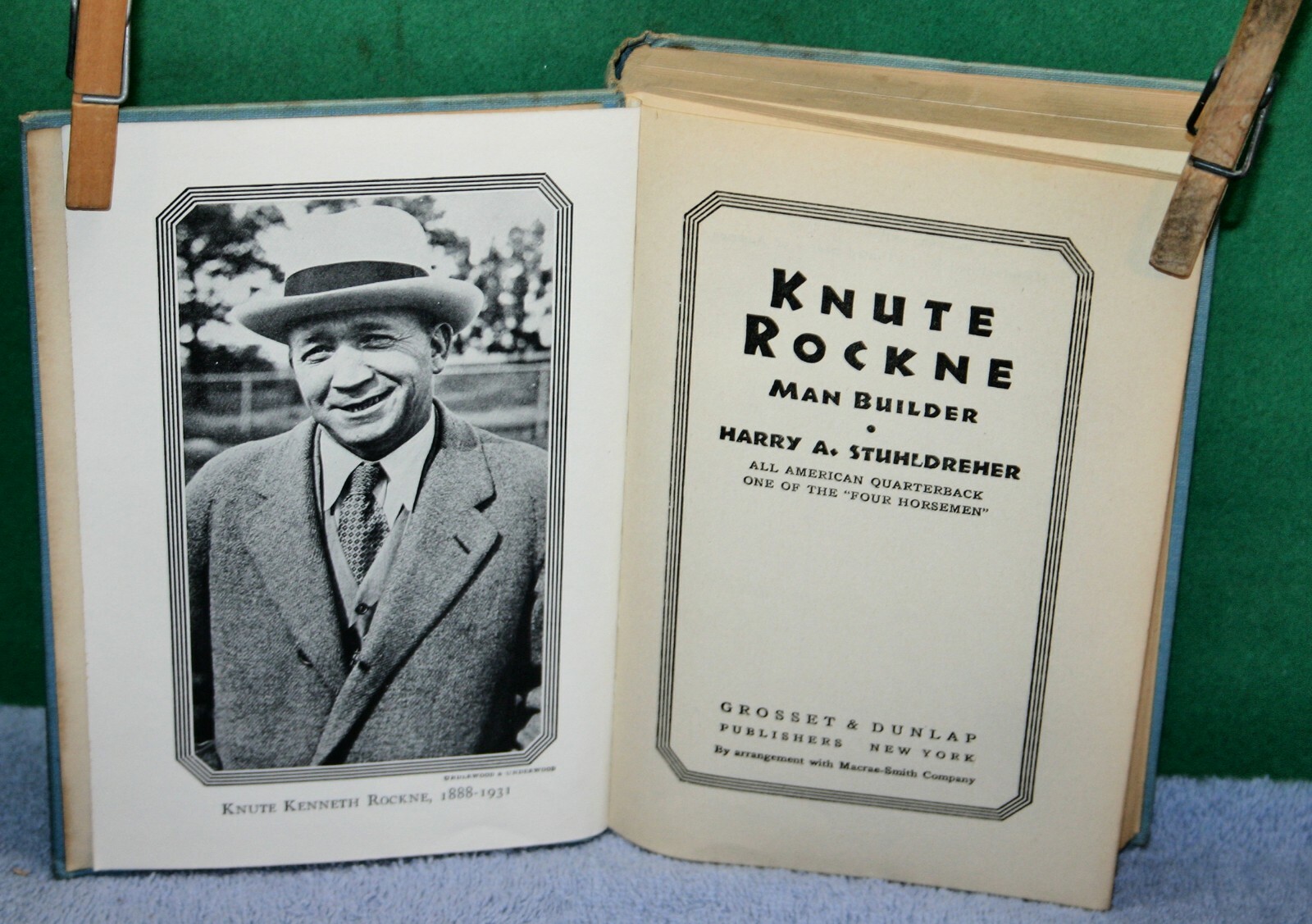 Vintage Book - KNUTE ROCKNE - Man Builder by Stuhldreher 1931 First ...