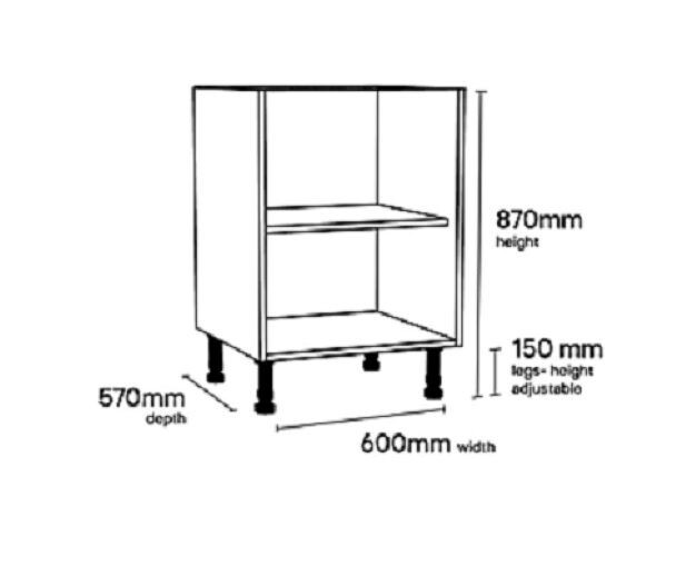Homebase White Flat Pack Premium Kitchen Base Unit Cabinet - Carcass ...