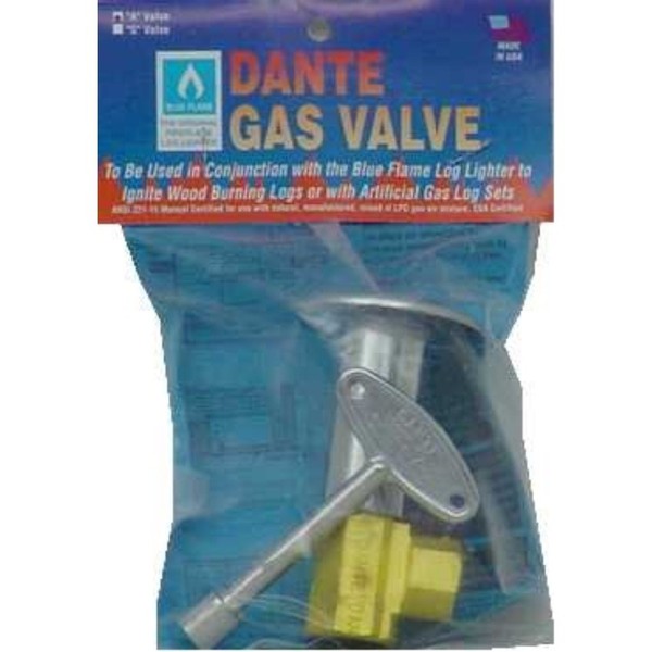 Blue Flame Angle Gas Valve Kit Included Brass Valve Floor Plate & Key ...