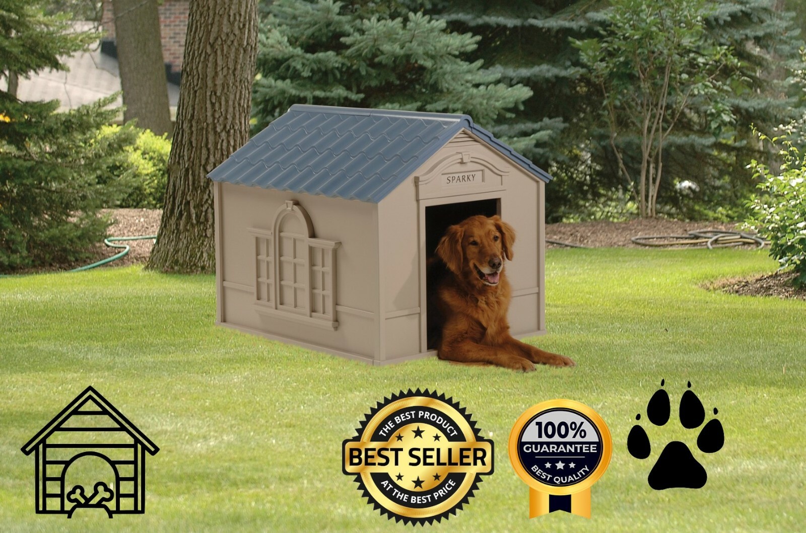 SUPER Large DOG KENNEL 100 lbs OUTDOOR PORTABLE PET HUGE CABIN HOUSE ...