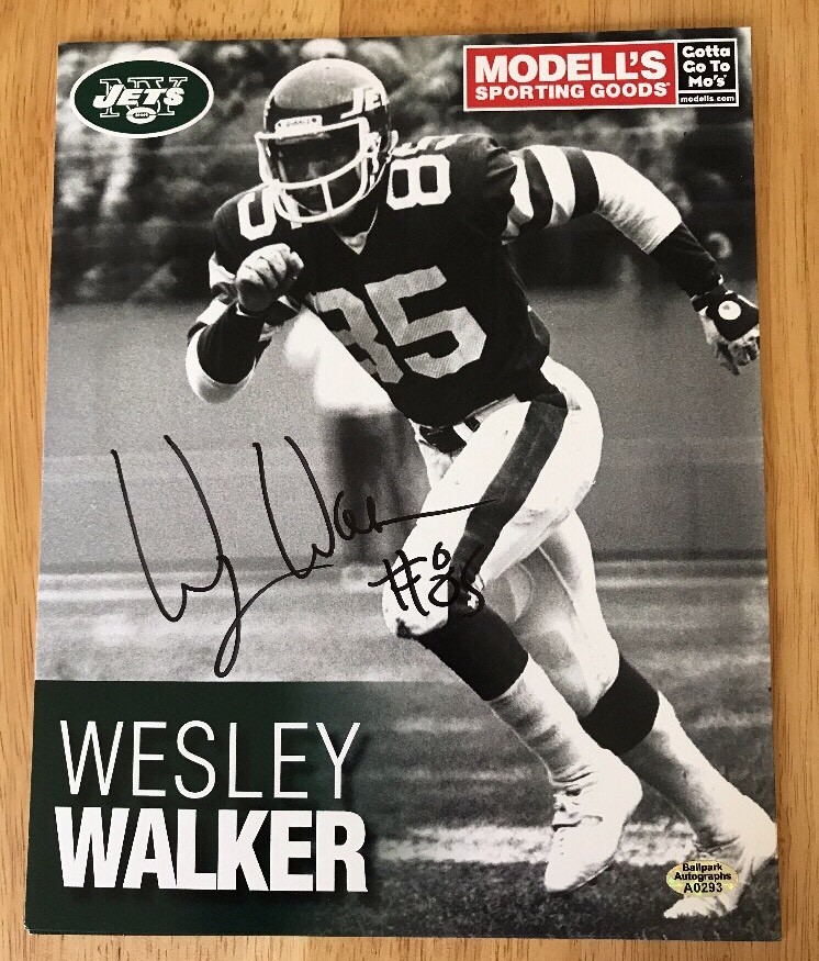 WESLEY WALKER Signed Autograph 8x10 MODELL'S Promo Photo NEW YORK JETS ...