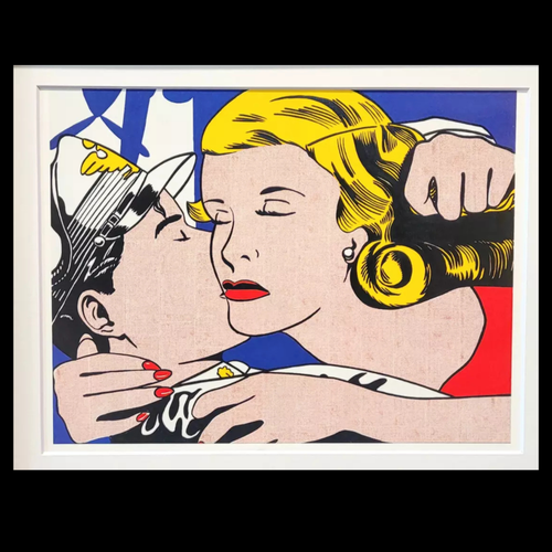 Roy Lichtenstein The Kiss Collectible Pop Art Matted Retro Offset ...