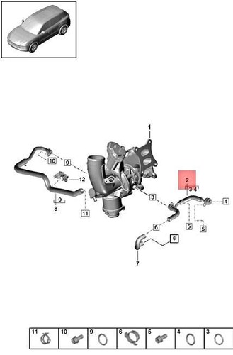 Genuine PORSCHE Cayenne Macan 95B 9YA Coolant Pipe Feed 95812149710 | eBay