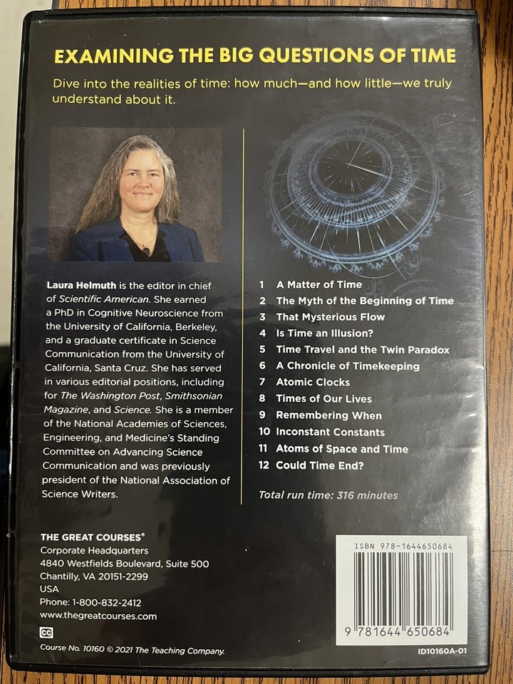 Examining the Big Questions of Time Great Courses, Laura Helmuth, DVD ...