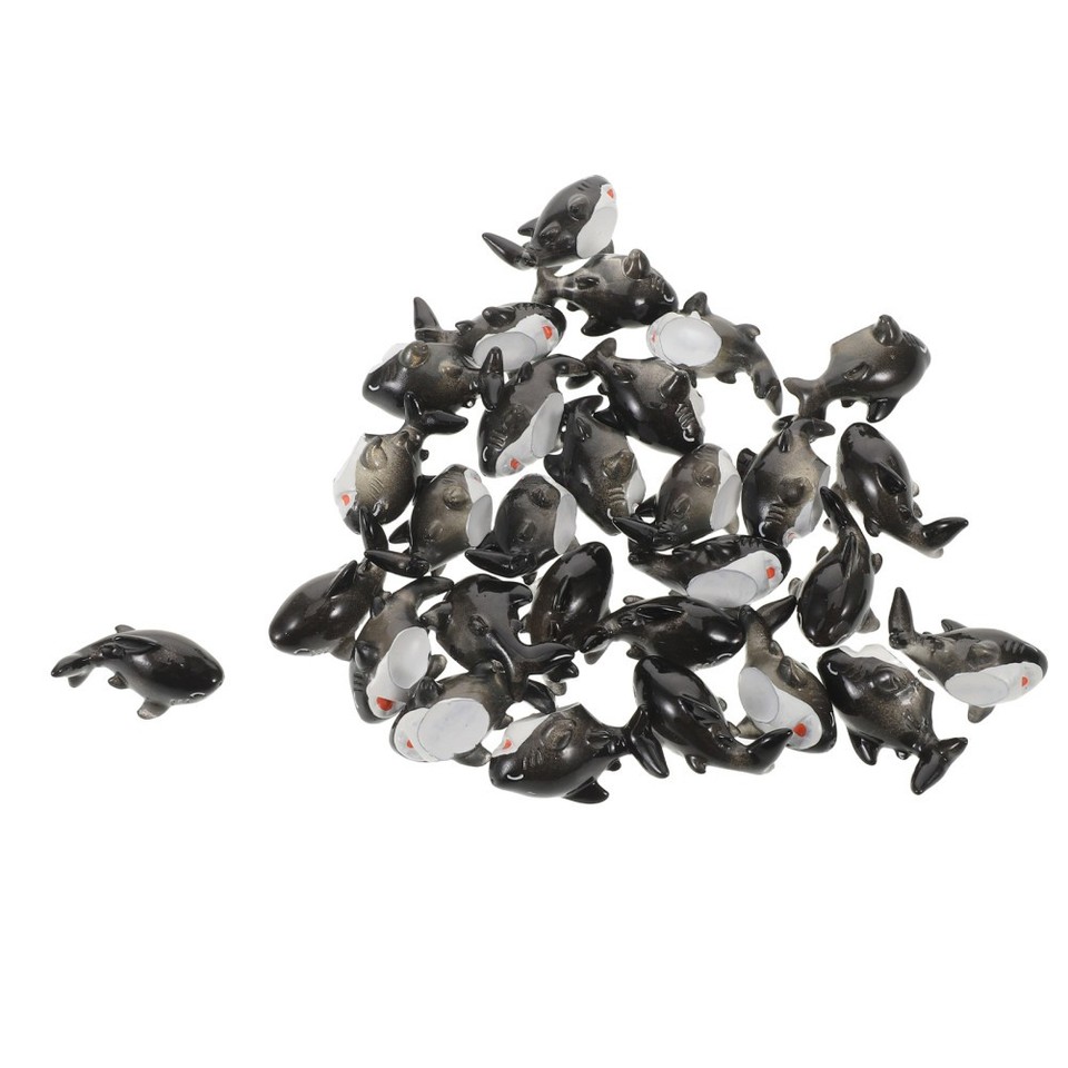 30pcs Miniature Shark Figurines: Mini Resin Moss Terrarium Sea Animals ...