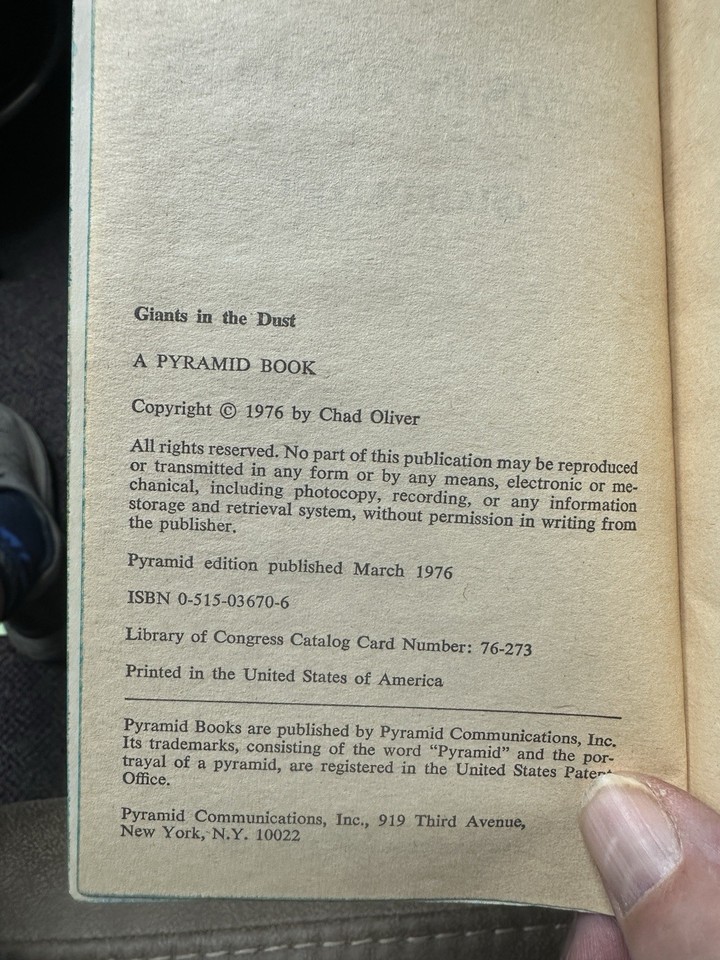 Giants in the Dust by Chad Oliver 1976 Pyramid Paperback | eBay