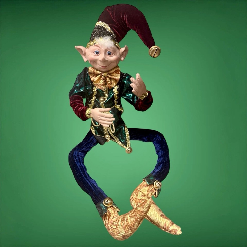RARE Robert Stanley Posable Elf Shelf Sitting Wireframe 30" Christmas ...