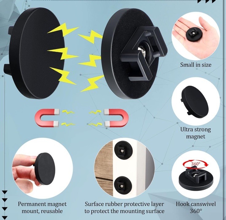 Yookeer Magnetic Zip Tie Mount Multipurpose Cable Holder Magnets ...