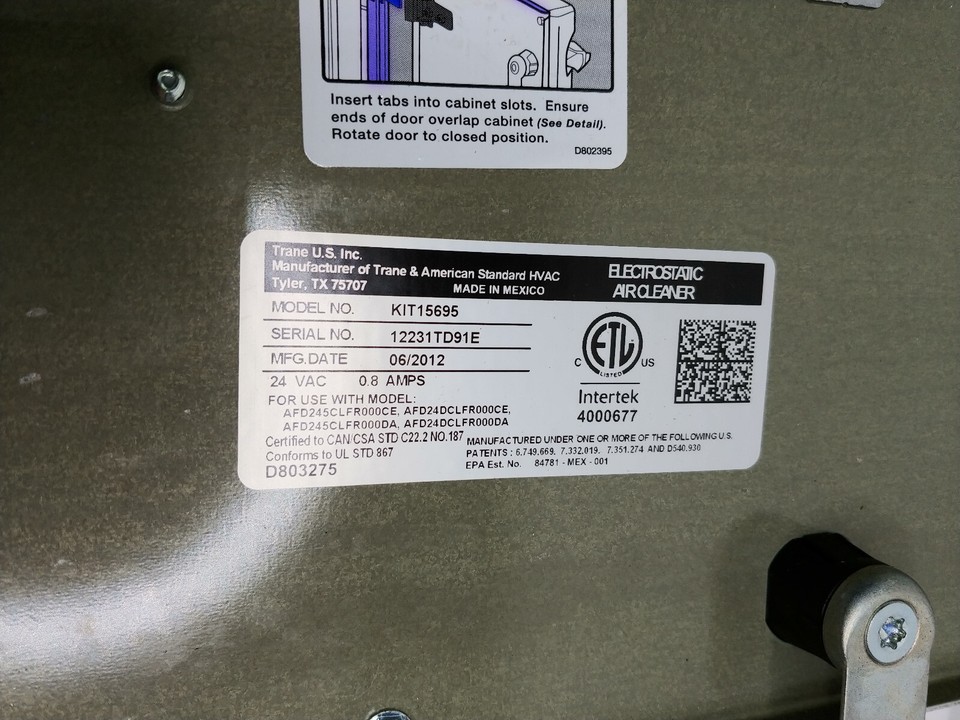 American Standard KIT15695 ACCUCLEAN AIR CLEANER New-Old Stock | eBay