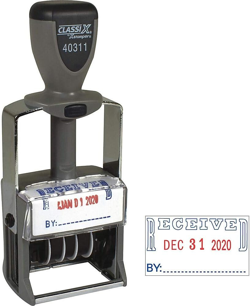 Xstamper Heavy-Duty Self-Inking Message Date Stamp Title Stamp ...