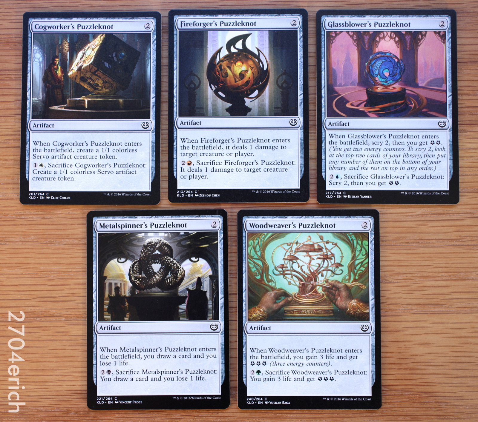 Kaladesh Set of 5 Different Puzzleknot Artifacts *NM Unplayed* English ...