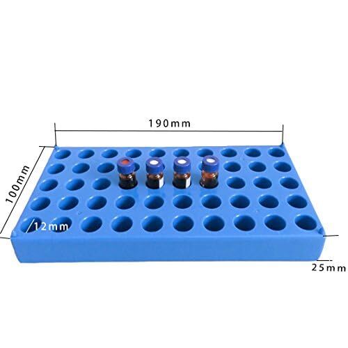 2 Packs Vial Rack 2ml HPLC Sample Bottles Rack Single Blue Holds 50 ...