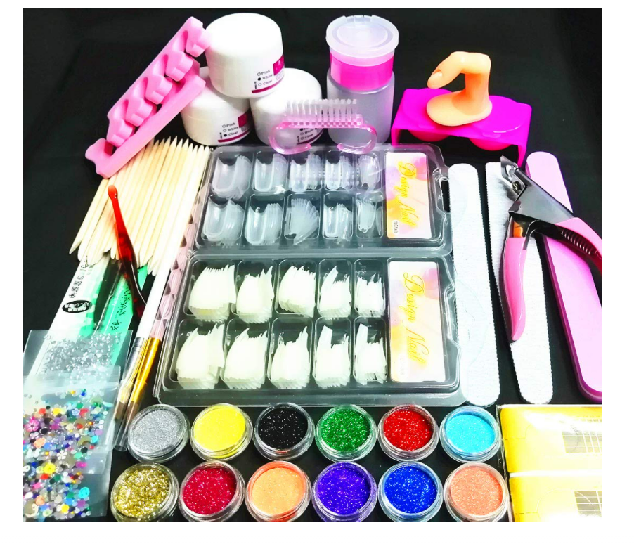 Kit de unas acrilicas completo manicura uñas de colores una postizas ...