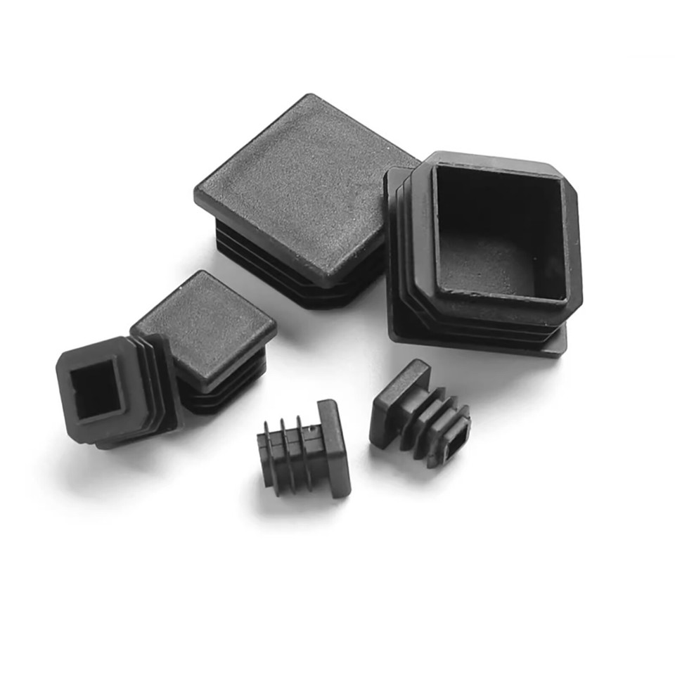 Square Plastic End Caps Blanking Plugs Box Section /Tube Inserts Black ...