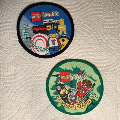 2 LEGO System 1990’s Sew On Patches: Time Cruiser & Indigo Island | eBay UK