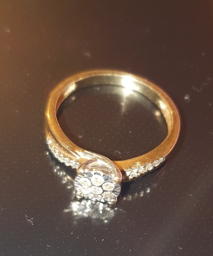 Warren James Engagement Ring 9ct Yellow Gold Diamond Size M | eBay UK