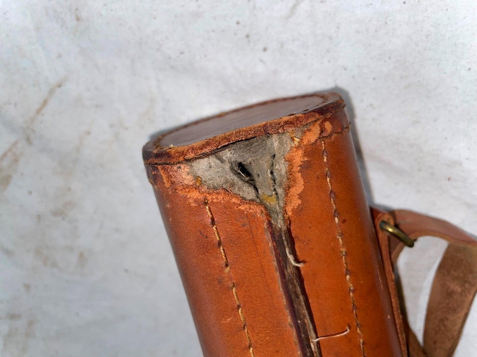 VTG LEG O' MUTTON HARD SHELL BROWN LEATHER TAKEDOWN RIFLE SHOTGUN ...