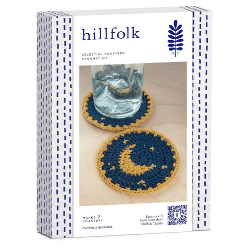 Crochet Moon Coasters Kit- Includes Crochet Hook, Yarn, And ...