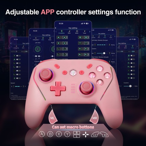 PINK APP Control Wireless game Controller For Nintendo Switch 2 PC ...
