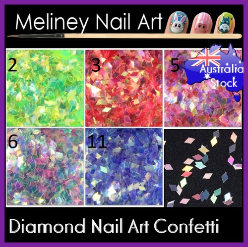 2mm 3mm Diamond Glitter Confetti Nail Art Decoration Set Manicure Party ...