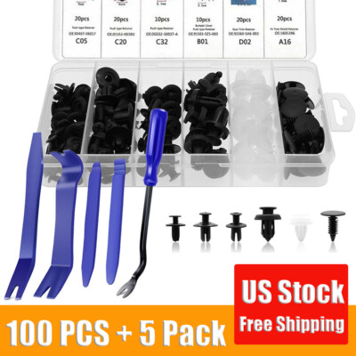 105PCS Car Plastic Trim Removal Pry Tool Clip Trim Car Push Pin Rivet ...