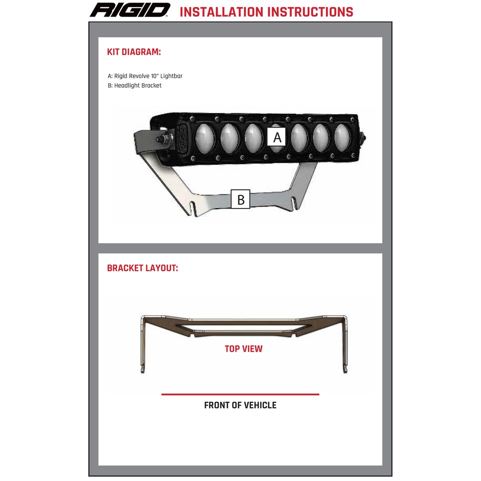 Rigid 41638 Revolve 10 inch LED Spot Light Bar for 2017-2024 Can-Am ...
