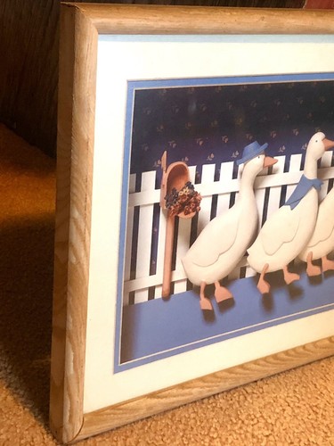 8850B Vintage (1987) Country Goose Print Strolling Geese Blue White | eBay