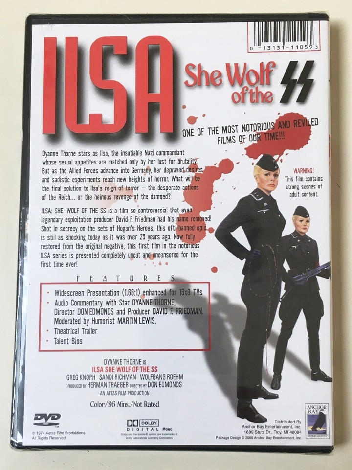 Ilsa She Wolf of the SS DVD Uncut Version (2000 Anchor Bay) New ...