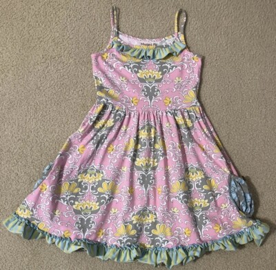 MUSTARD PIE size 6 Girls Pink Sleeveless Floral Spring Dress | eBay