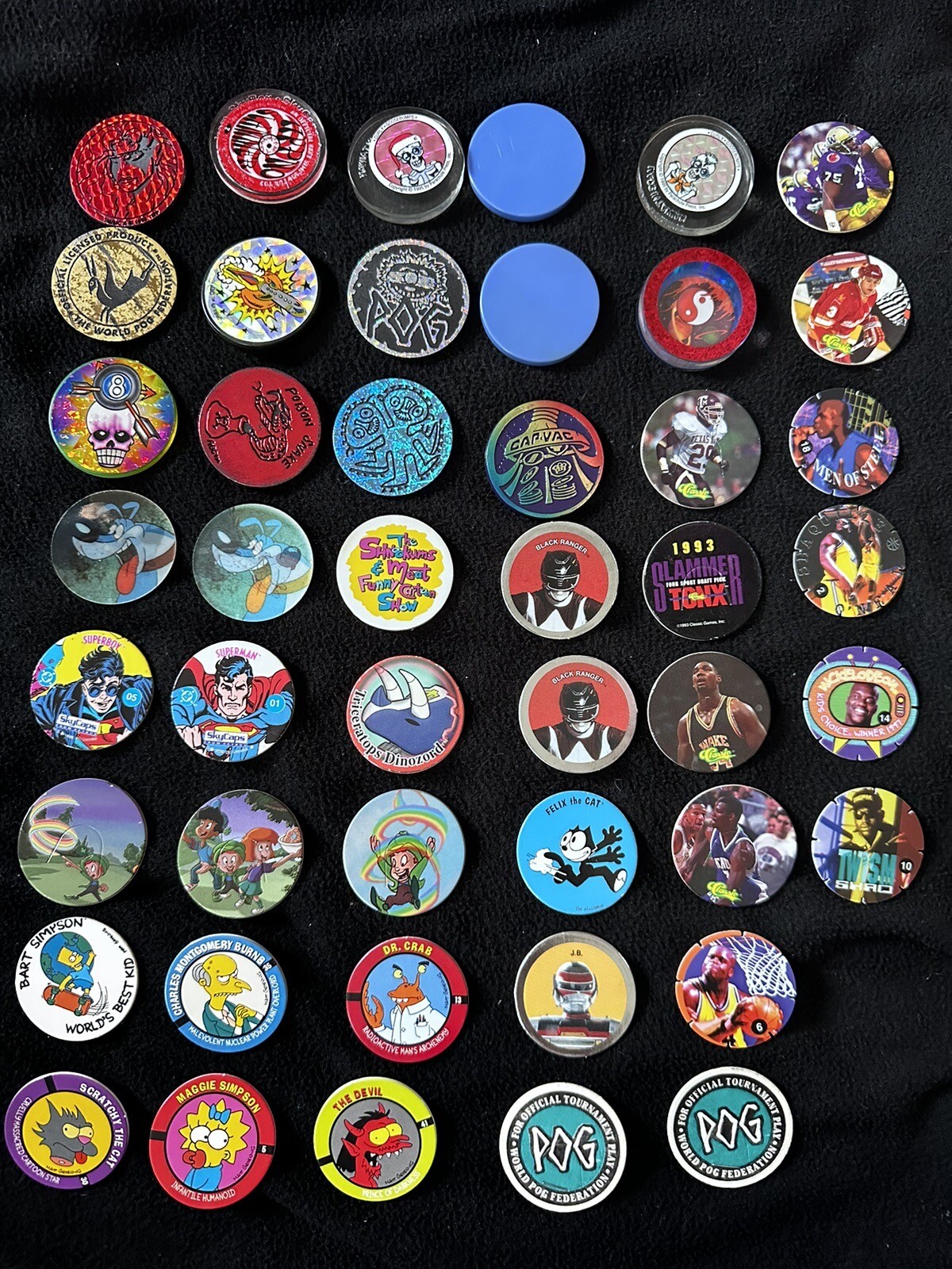 Lot of Pogs / Milk Caps + Slammers Simpsons Power rangers Shaq | eBay