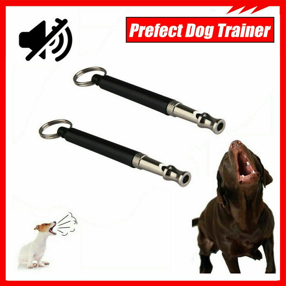 2Pcs Dog Training WHISTLE UltraSonic Obedience Stop Barking Pet Sound ...