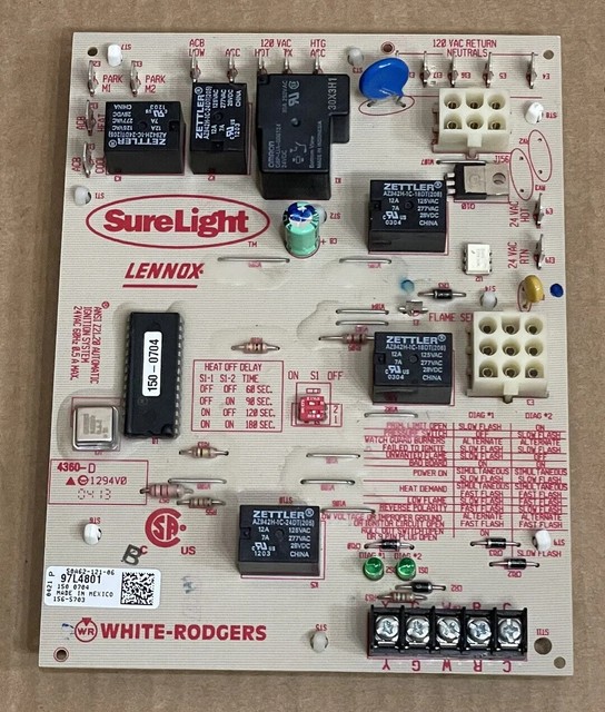 LENNOX SureLight 97L4801 Furnace Control Circuit Board (50A62-121-06 ...