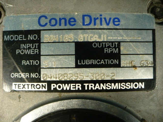 Textron Power Transmission Cone Drive Model No. B04105.0TGAJ1 Ratio 5 1 ...