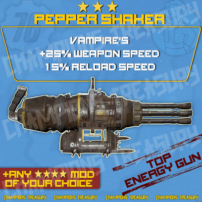 FALLOUT 76 PC VAMPIRE'S +25% WEAPON SPEED +15% RELOAD SPEED PEPPER SHAKER & MOD | eBay