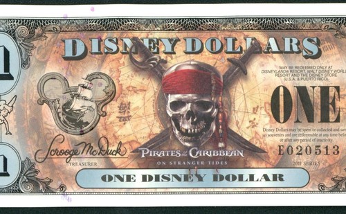 $1 1997 Disney Dollars Pirates of the Caribbean (CHOICE /GEM) (2nd of 5 ...