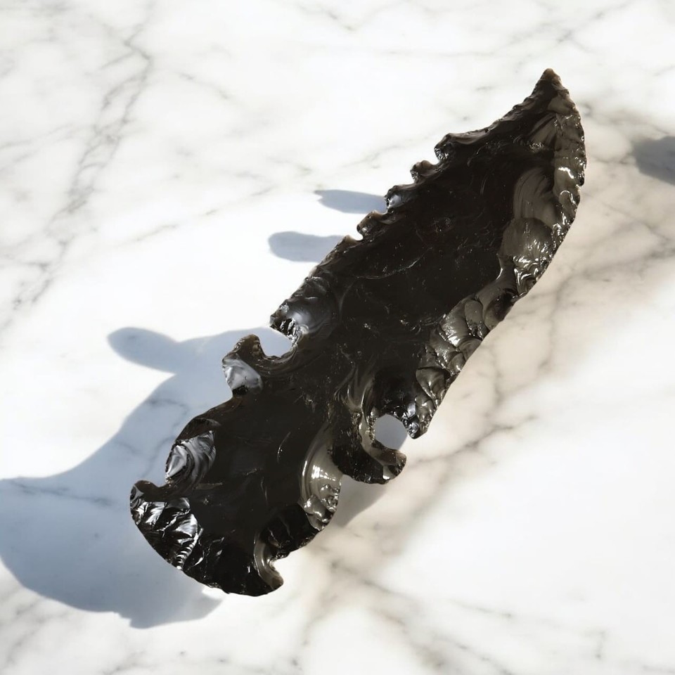 6” Black Obsidian Crystal Knife Athame, Obsidian Knife, Handcrafted ...